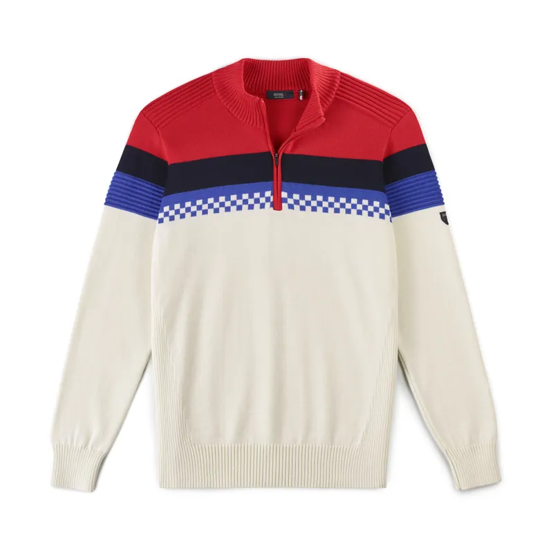 Henjl Kramden Mens Merino Wool Sweater - Snow