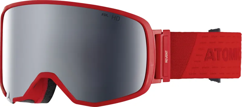 Atomic Revent L FDL HD Ski Goggles in Red with HD Silver Lens