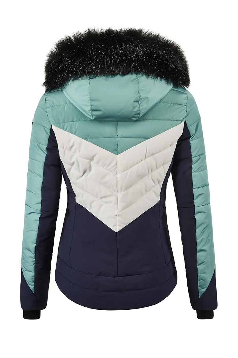 Killtec Atka Quilted Womens Ski Jacket in Blue/White