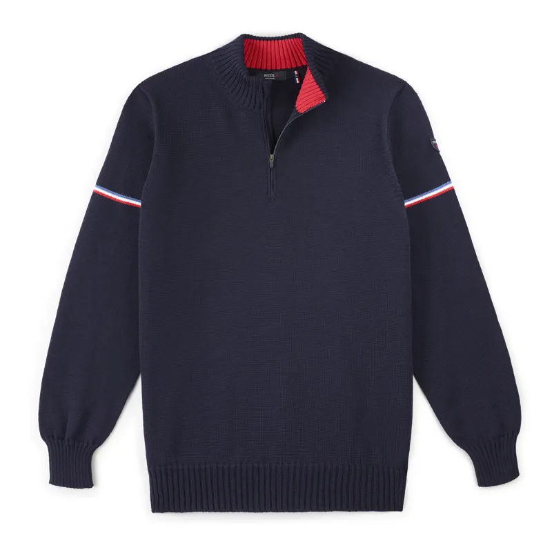 Henjl Dixon Mens Merino Wool Sweater - Navy