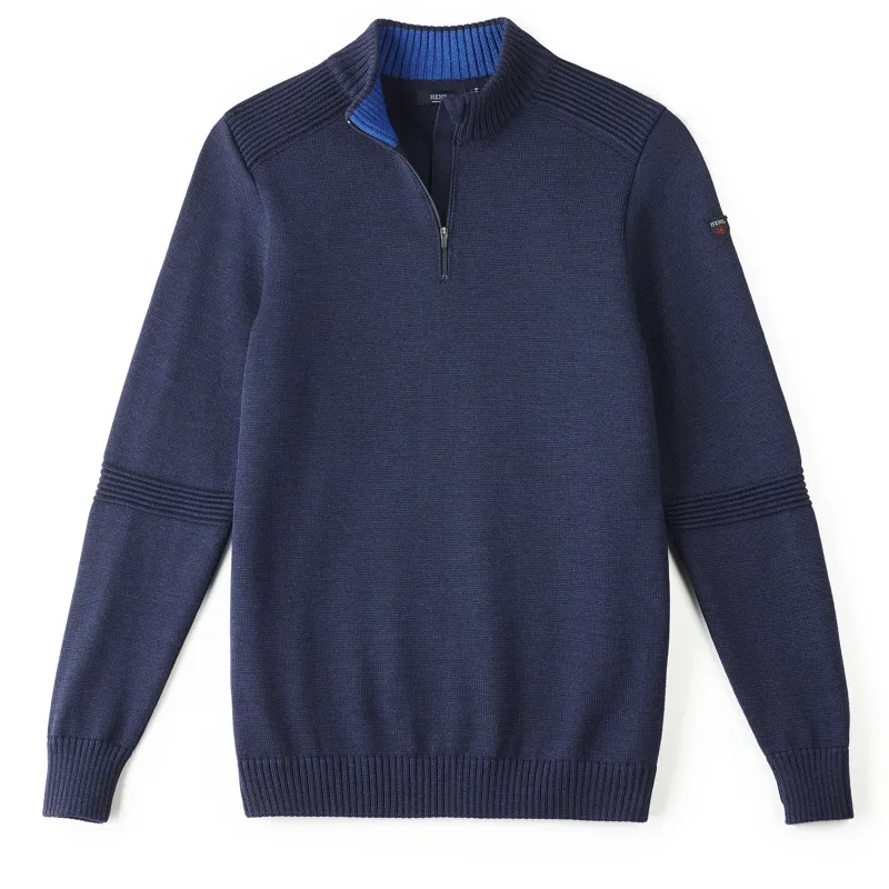Henjl Atco 2.0 Mens Merino Wool Sweater in Navy Blue